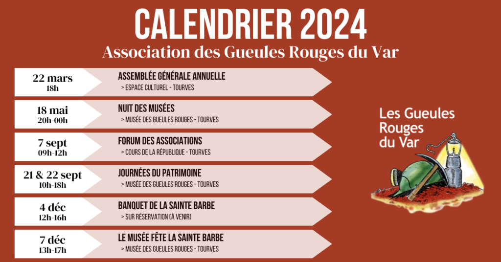 Calendrier 2024 – Association des Gueules Rouges du Var